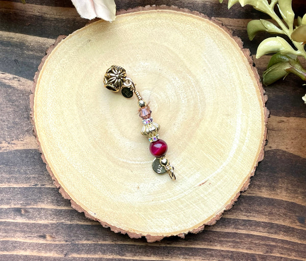 I AM LOC'D FUCHSIA PINK Tiger's Eye Loc Jewel - TIFFANY'S LOC JEWELS