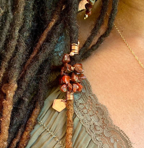 CHERRYWOOD RED BRECCIATED JASPER Chip Loc Jewel - TIFFANY'S LOC JEWELS