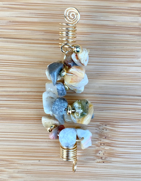 TUSCAN SUN Crazy Lace Jasper Chip Loc Jewel - TIFFANY'S LOC JEWELS