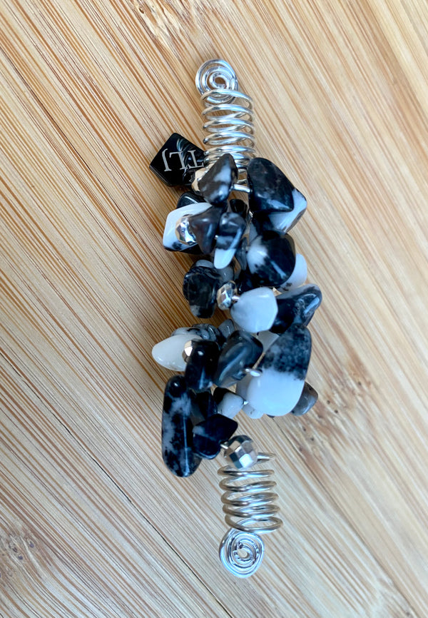 CARBON BLACK & SNOW WHITE Chip Loc Jewel - TIFFANY'S LOC JEWELS