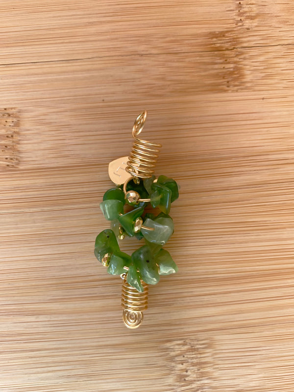 SPRUCE GREEN NEPHRITE CANADIAN JADE Chip Loc Jewel - TIFFANY'S LOC JEWELS